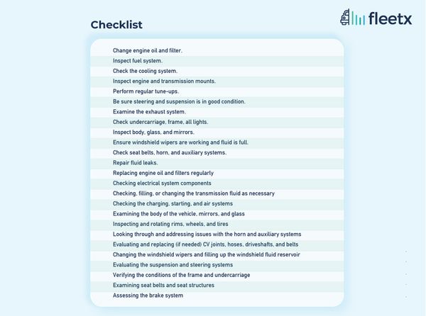 Checklist for creating an effective preventive maintenance